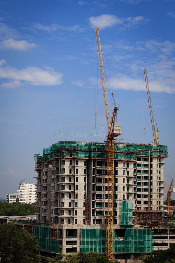 Building Construction in Progress Stock Image - Image of site, design ...