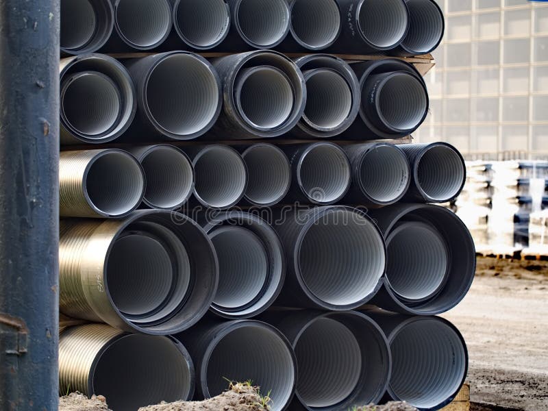 Building Construction Progress Pipes Stock Image - Image of circle ...