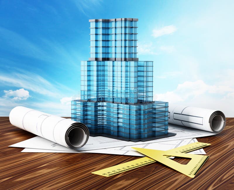 Building Construction Project Stock Illustration - Illustration of ...