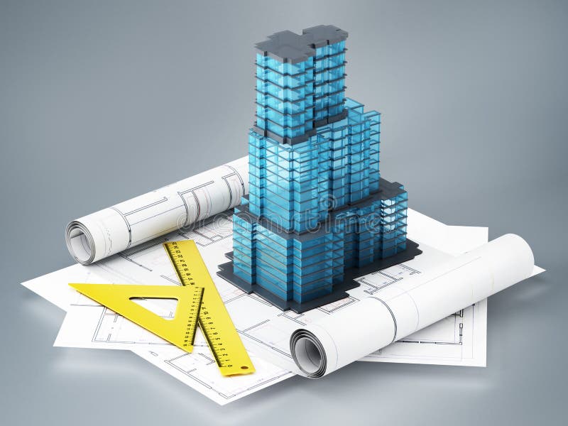 Building Construction Project Stock Illustration - Illustration of ...
