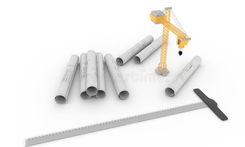 Building Construction Projects, 3d Rendering Stock Illustration ...