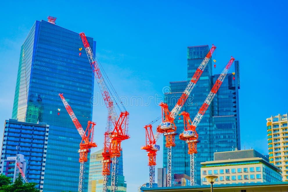 Building Construction Scenery and Crane Editorial Stock Photo - Image ...
