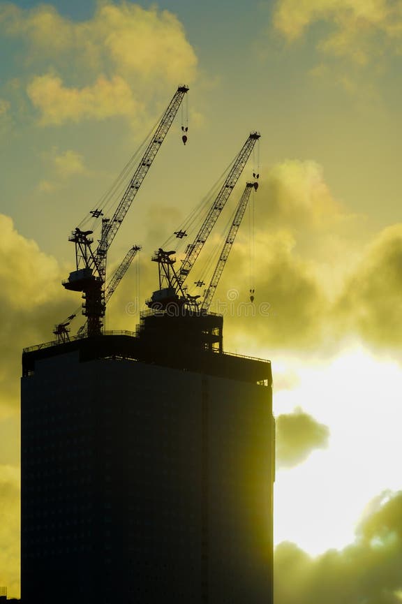 Building Construction Scenery and Crane Stock Image - Image of building ...