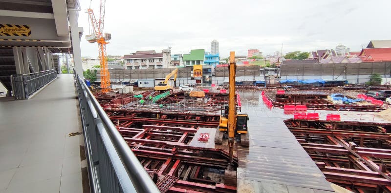 Underground Metal Structure Foundation for High-rise Building. Stock ...