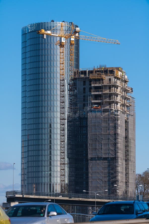 Blue high rise building stock image. Image of offices - 33573763