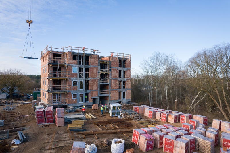 Building Construction Site with Crane and Brickwork Editorial Image ...