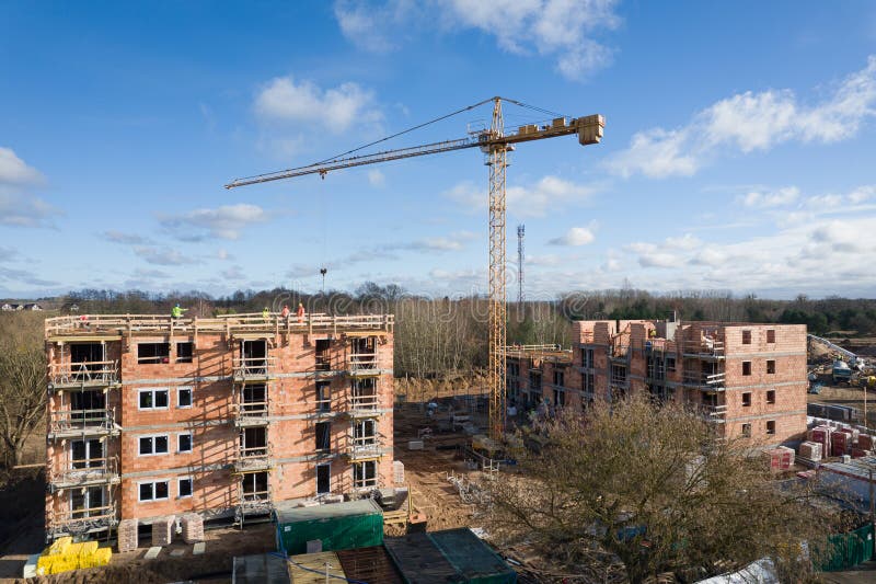 Building Construction Site with Crane and Brickwork Editorial Image ...