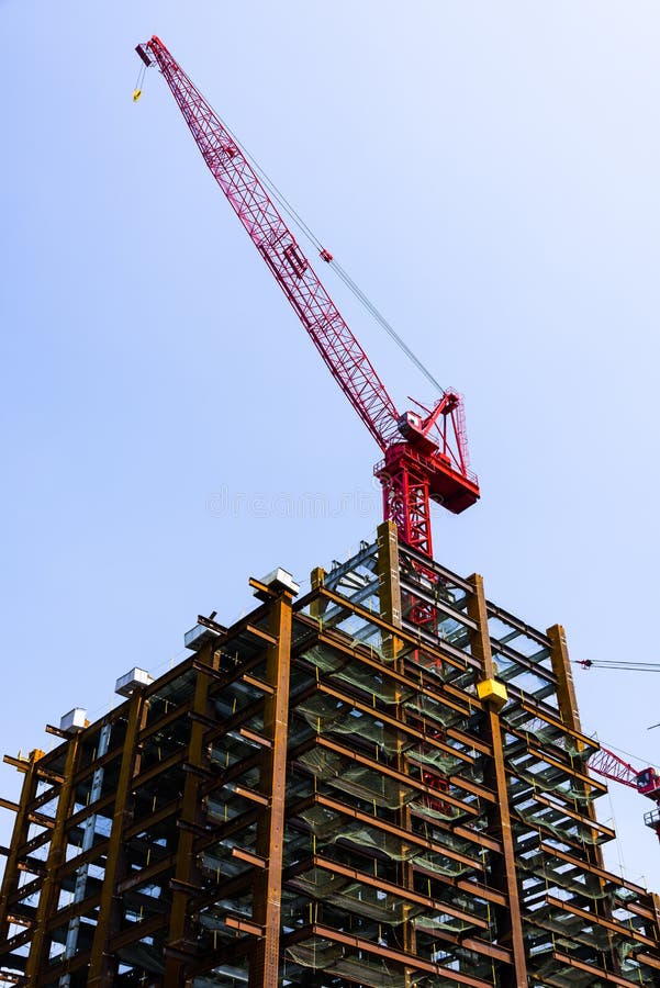 Building Construction Site with Cranes in Taiwan Stock Image - Image of ...