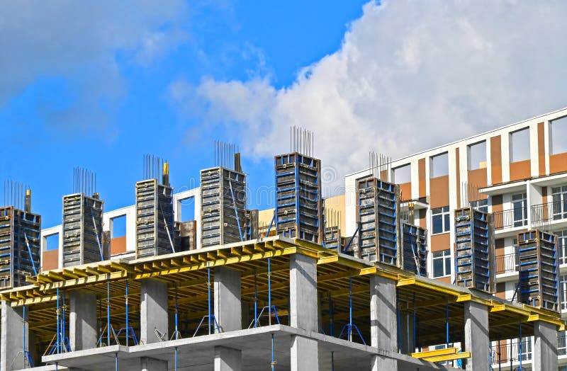 Formwork on Construction Site Stock Image - Image of business, exterior ...