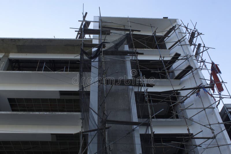 Building Construction Site on the Layer Level Concrete Process on ...