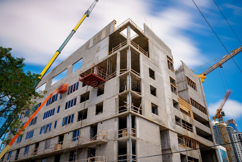 Building Construction Site Miami Brickell. Stages Inspection Stock ...