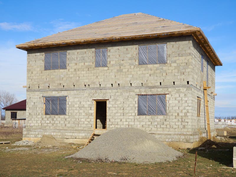 Building & Construction Site in Progress To New House. Stock Image ...