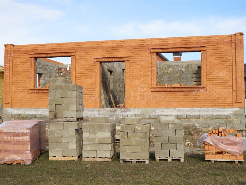 Building & Construction Site in Progress To New House. Stock Image ...