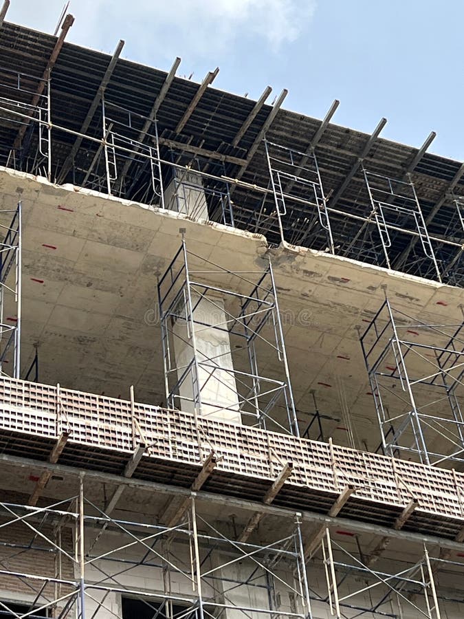 Building Construction Site with Scaffolding Under Construction Stock ...