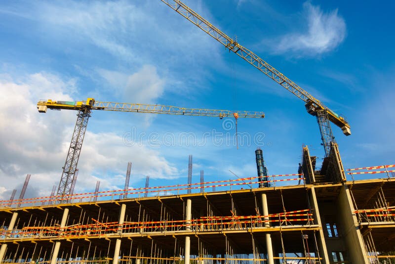Building Construction Site at Sunny Day Stock Photo - Image of real ...