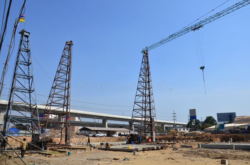Building Construction Site at Thailand Editorial Stock Photo - Image of ...