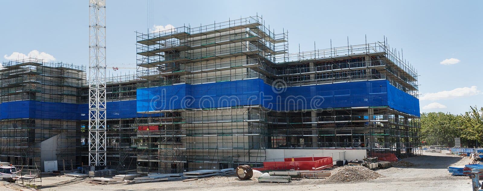 Building Construction Industrial with Construction Tower Cranes Stock ...