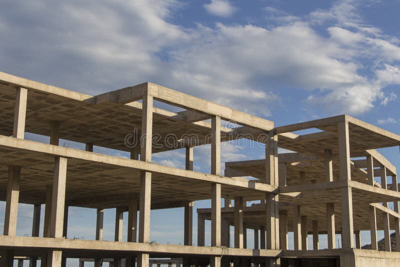 Building Construction Site Work from Concrete Stock Image - Image of ...