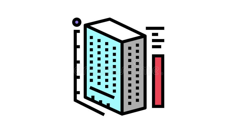 Building Construction Sizes Modeling Color Icon Animation Stock Video ... Building Construction Sizes Modeling Color Icon Animation Stock Video ...