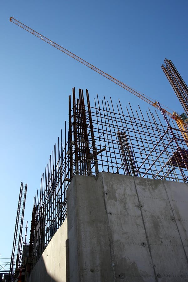 Building Construction Steel and Concrete Stock Image - Image of ...