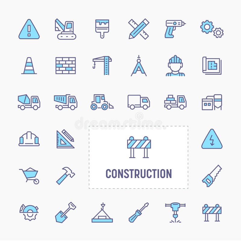 Construction and Diy Icon Set Stock Vector - Illustration of home ...