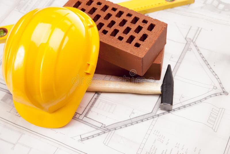 Building and Construction Equipment with Home Mode Stock Photo - Image ...
