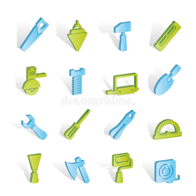 Building and Construction Tools Icons Stock Vector - Illustration of ...