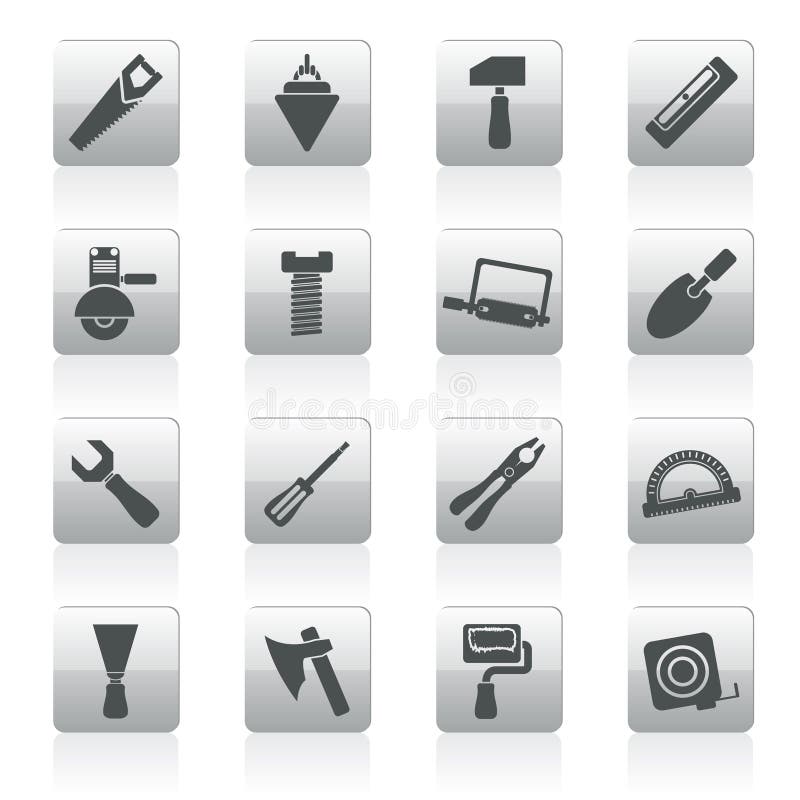 Building and Construction Tools Icons Stock Vector - Illustration of ...