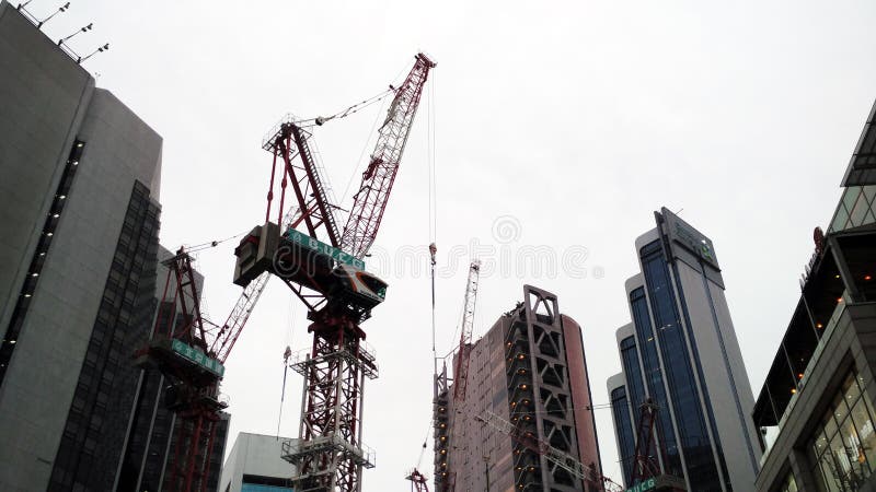 Building Construction in Town Editorial Stock Photo - Image of machine ...