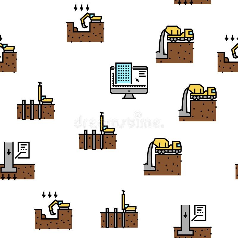 Building Construction Vector Seamless Pattern Stock Vector ...