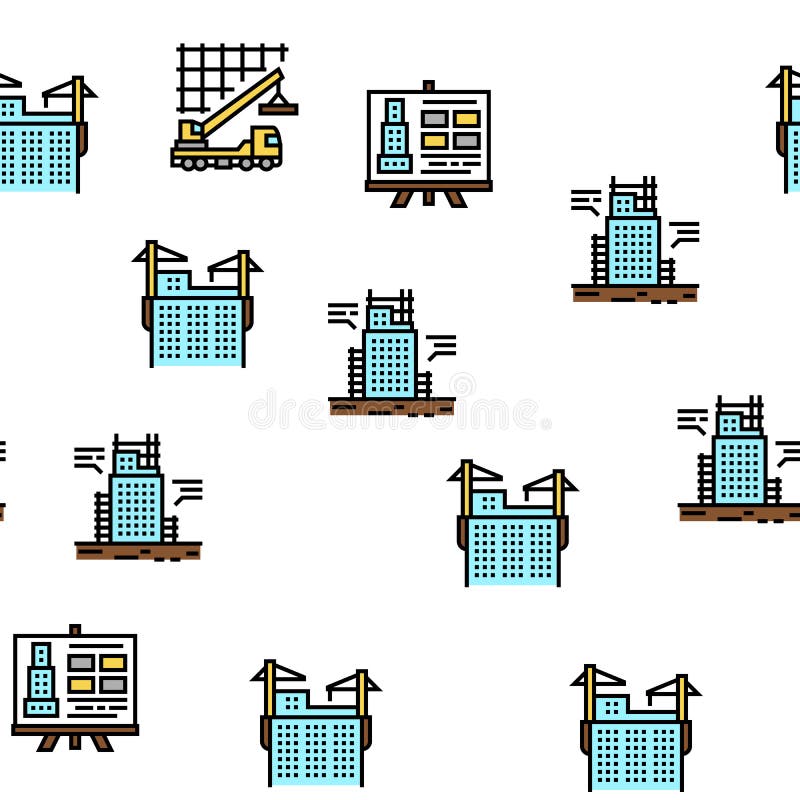 Building Construction Vector Seamless Pattern Stock Vector ...