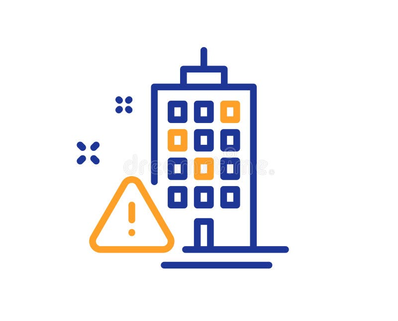 Building Construction Warning Line Icon. Attention Triangle Sign. Neon ...