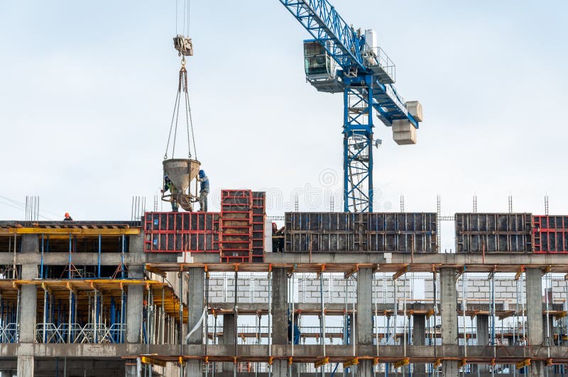 Building Construction Wire Frame Wide Plan Stock Image - Image of high ...