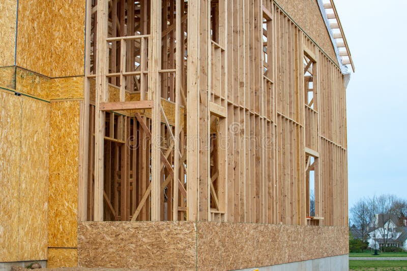 Building Construction, Wood Framing New Home Under Construction Stock ...