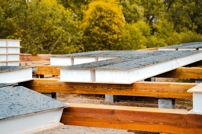 Building Construction of Wooden Frame House Made of SIP Structural ...