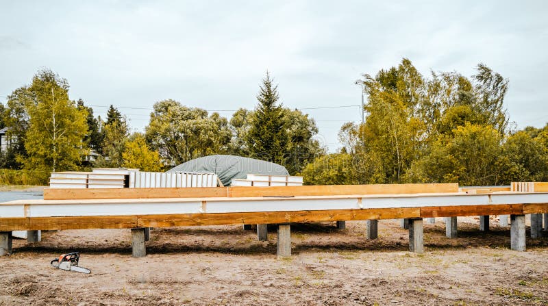 Building Construction of Wooden Frame House Made of SIP Structural ...