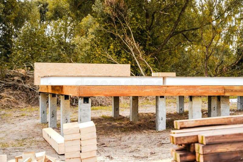 Building Construction of Wooden Frame House Made of SIP Structural ...