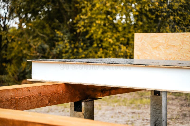 Building Construction of Wooden Frame House Made of SIP Structural ...