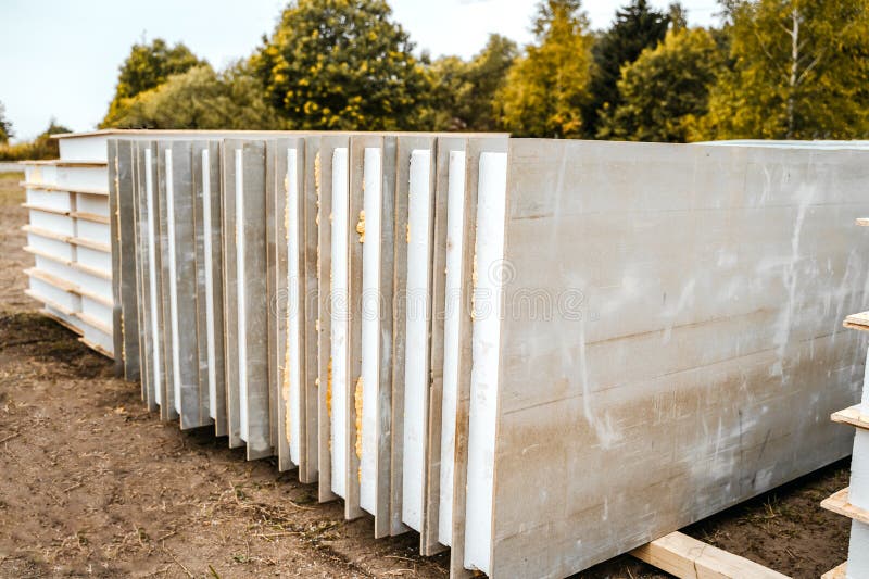 Building Construction of Wooden Frame House Made of SIP Structural ...