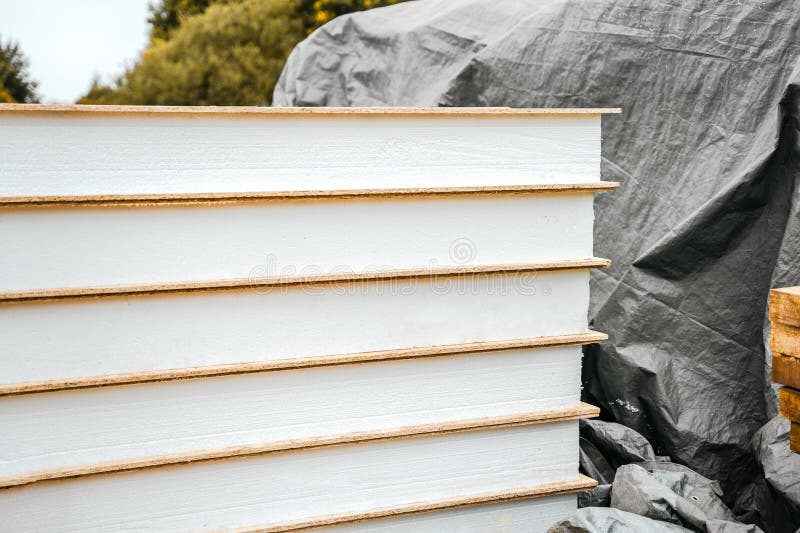 Building Construction of Wooden Frame House Made of SIP Structural ...