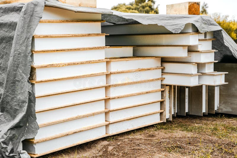 Building Construction of Wooden Frame House Made of SIP Structural ...