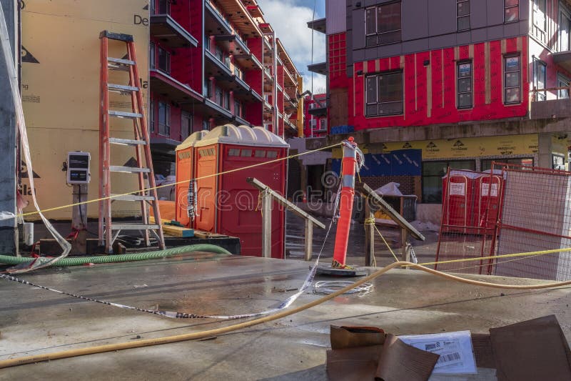 Construction Work Site Showing Nearly Completed Condos Editorial Stock ...