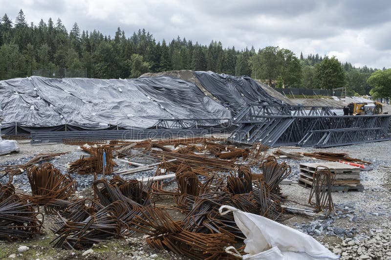 Construction Work Site in an Early Phase Stock Photo - Image of ...