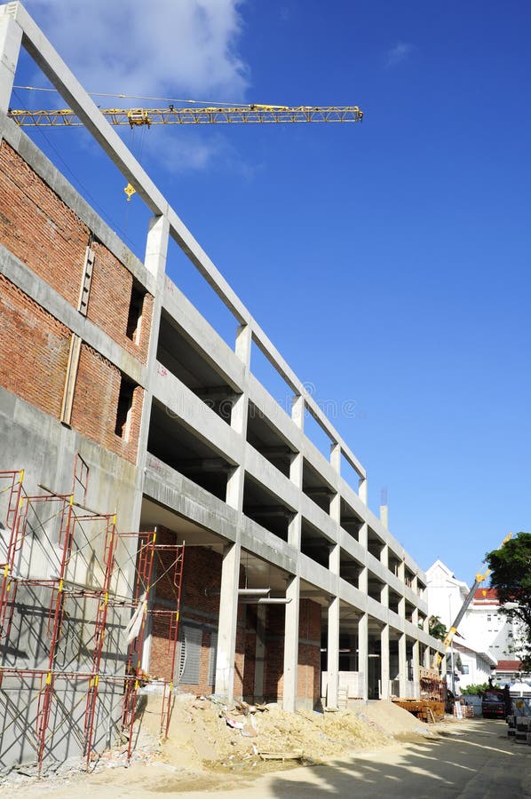 Building Construction Work is Underway at a Construction Site ...