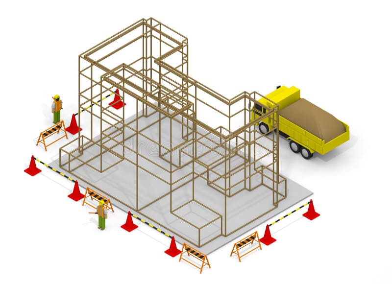 Isometric Big Construction Site Stock Illustrations – 183 Isometric Big ...