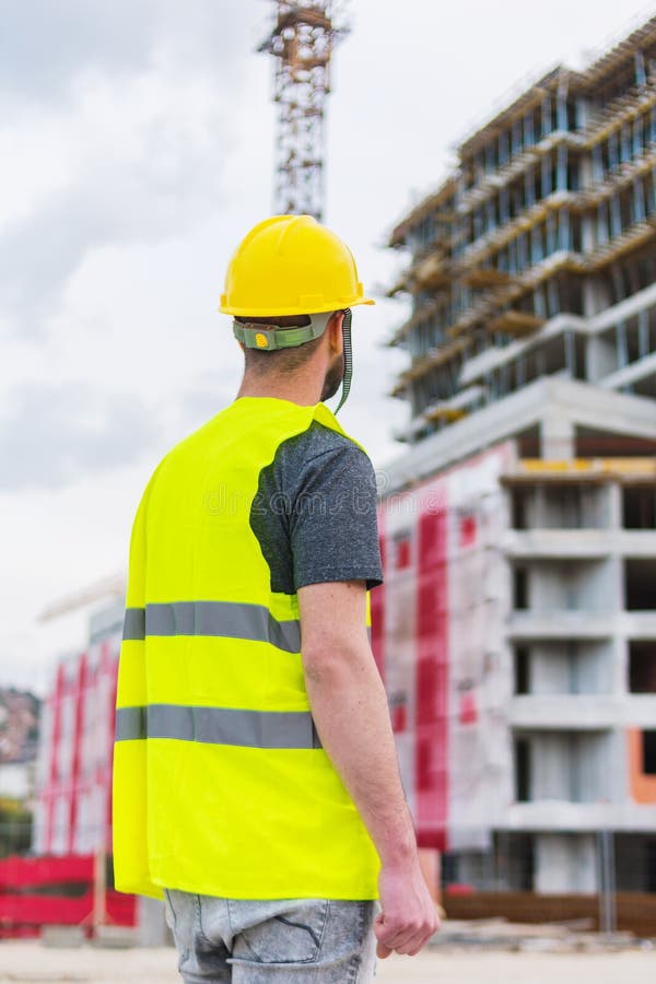 Building Construction Worker Engineer Posing Stock Photo - Image of ...
