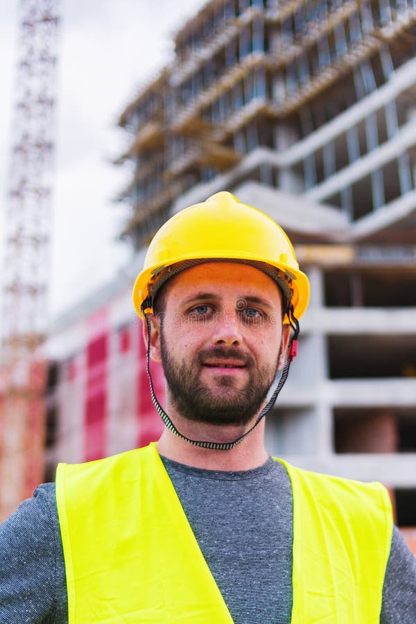 Building Construction Worker Engineer Posing Stock Photo - Image of ...