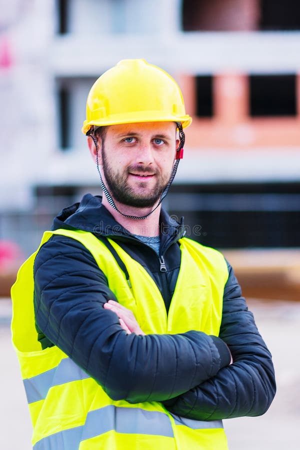 Building Construction Worker Engineer Stock Photo - Image of site, hard ...