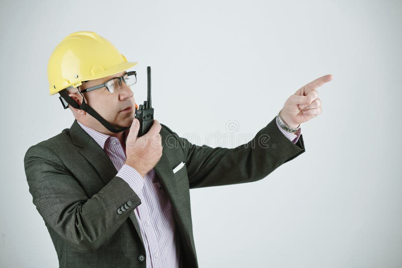 Building Contractor Explaining Project Plan To Worker Stock Image ...