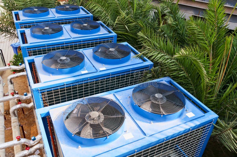 Building cooling assembly stock image. Image of condensers - 22607853